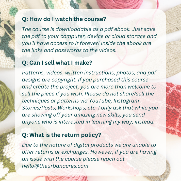 Punch Needle Slipper Course – The Urban Acres